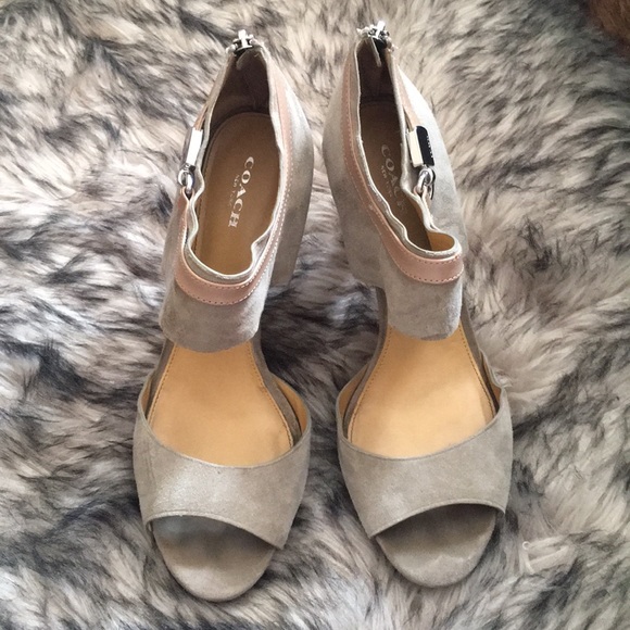 Coach | Shoes | Coach Leather And Suede Cut Out Heels | Poshmark